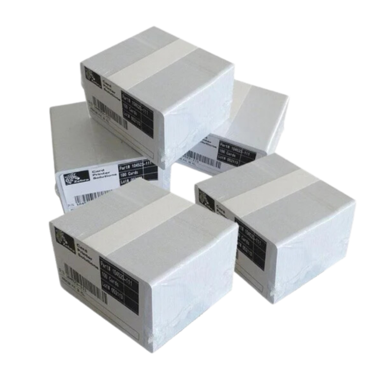 Zebra Plastic Cards - 30mil PVC Blank White (100pcs)